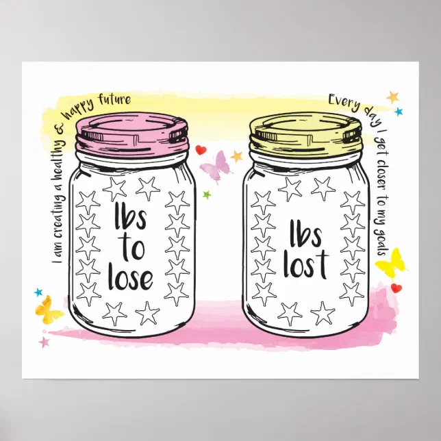 Pounds Lost Motivational Slimming Weight Loss Poster | Zazzle