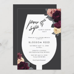 Pour and Sip Candle Making Party Invitation | Zazzle