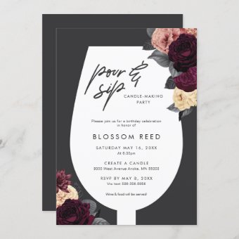 Pour and Sip Candle Making Party Invitation | Zazzle