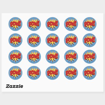 Pow! Classic Round Sticker | Zazzle