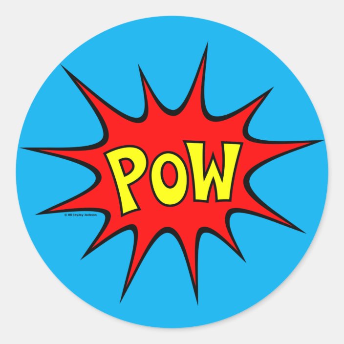 Pow! Classic Round Sticker | Zazzle.com