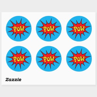 Pow! Classic Round Sticker | Zazzle