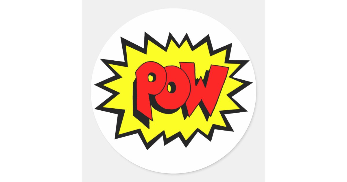 POW - Comic Book Pop Art Classic Round Sticker | Zazzle