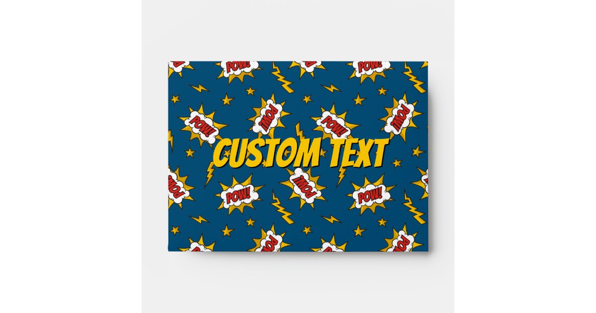 Pow Comic Sound Effect Pattern Envelope | Zazzle