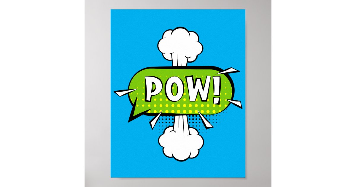 Pow! Dynamic Pop Art Comic Punch Poster | Zazzle