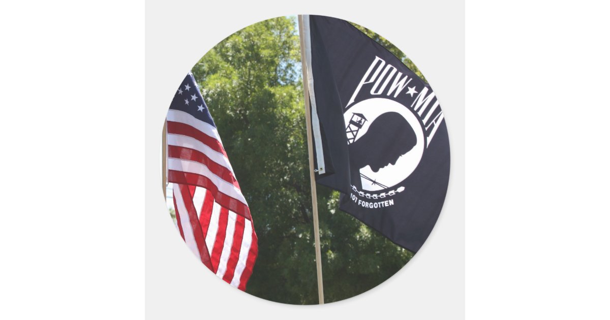 POW Flag Classic Round Sticker | Zazzle