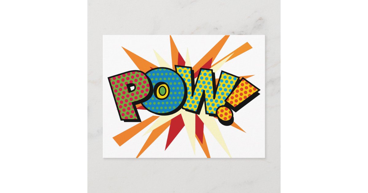 POW Fun Retro Comic Book Pop Art Postcard | Zazzle