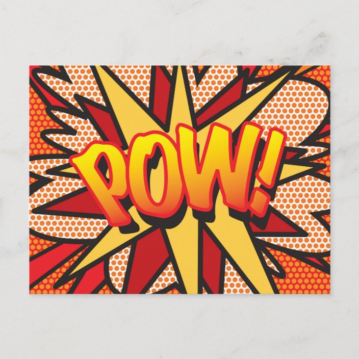 POW Fun Retro Comic Book Pop Art Postcard | Zazzle.com