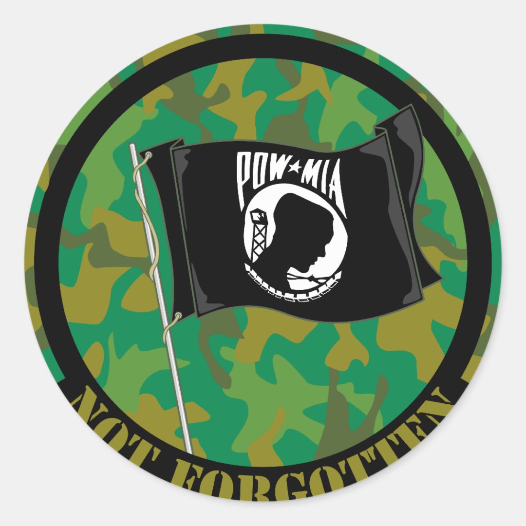 POW MIA CLASSIC ROUND STICKER | Zazzle