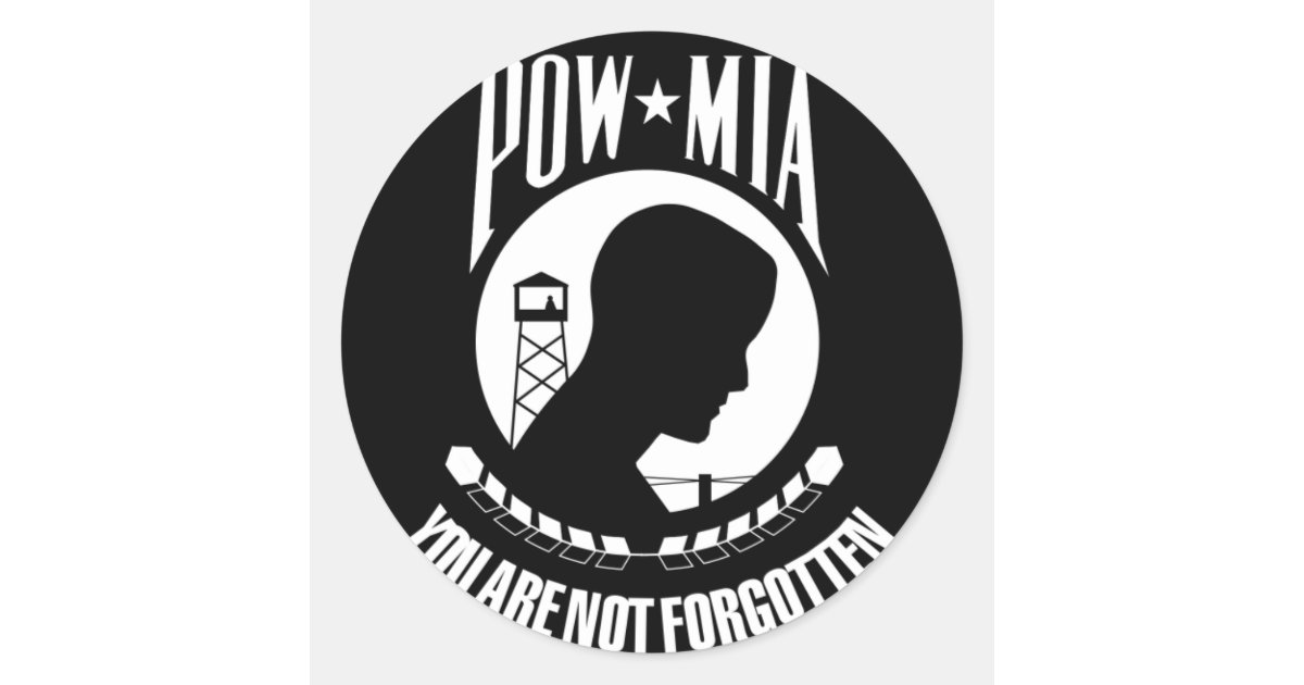 POW*MIA Flag Classic Round Sticker | Zazzle