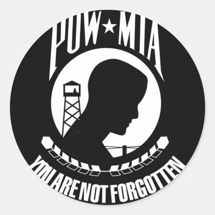 POW-MIA Flag Classic Round Sticker | Zazzle