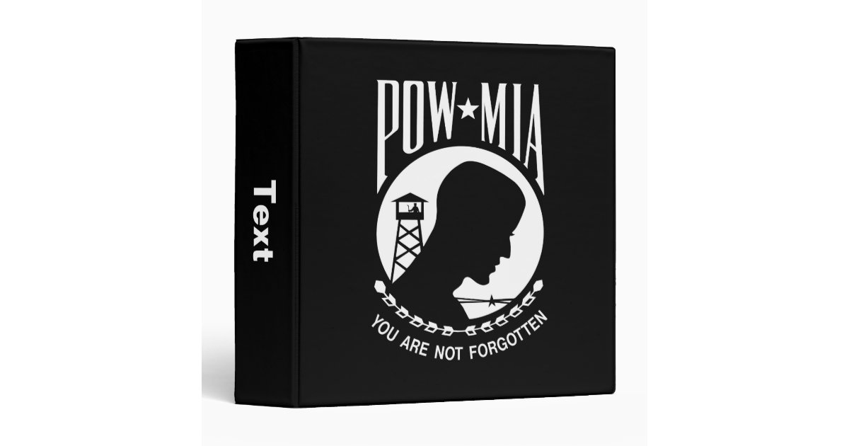 POW MIA Flag: Missing Soldiers of Vietnam War, WW2 3 Ring Binder | Zazzle