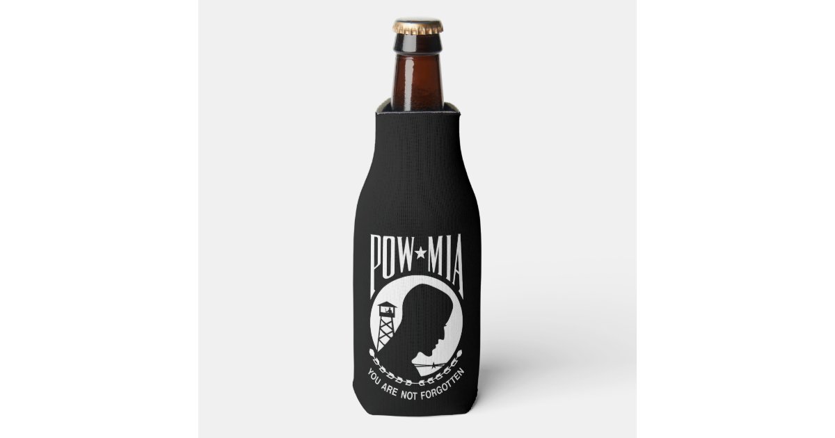 POW MIA Flag: Missing Soldiers of Vietnam War, WW2 Bottle Cooler | Zazzle