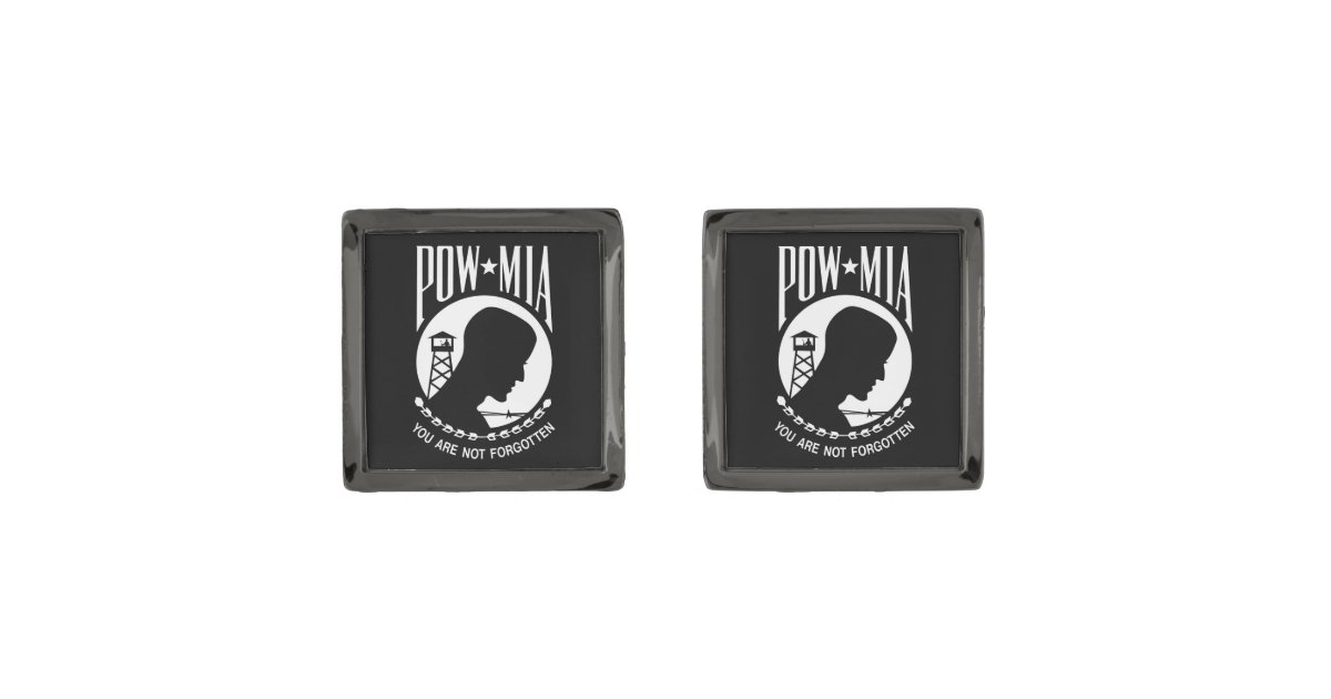 POW MIA Flag: Missing Soldiers of Vietnam War, WW2 Cufflinks | Zazzle