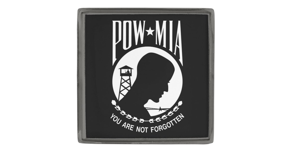 POW MIA Flag: Missing Soldiers of Vietnam War, WW2 Gunmetal Finish ...