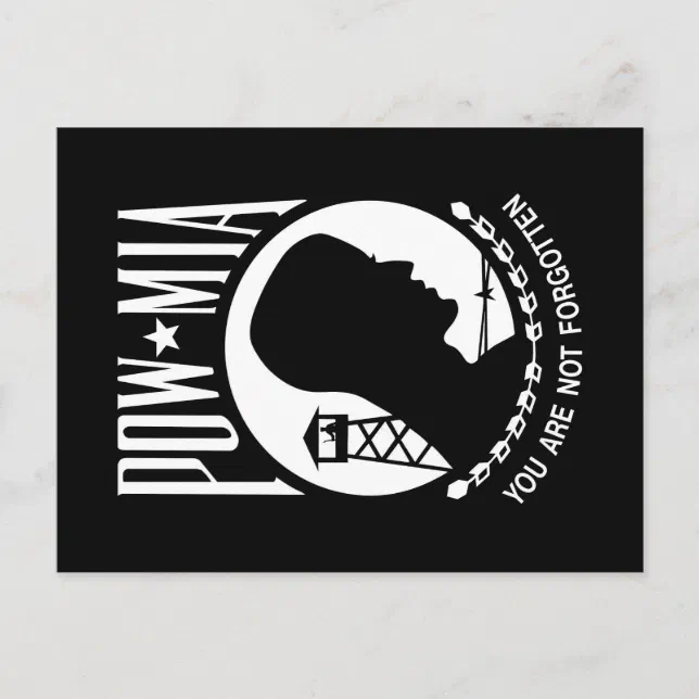 POW MIA Flag: Missing Soldiers of Vietnam War, WW2 Postcard | Zazzle