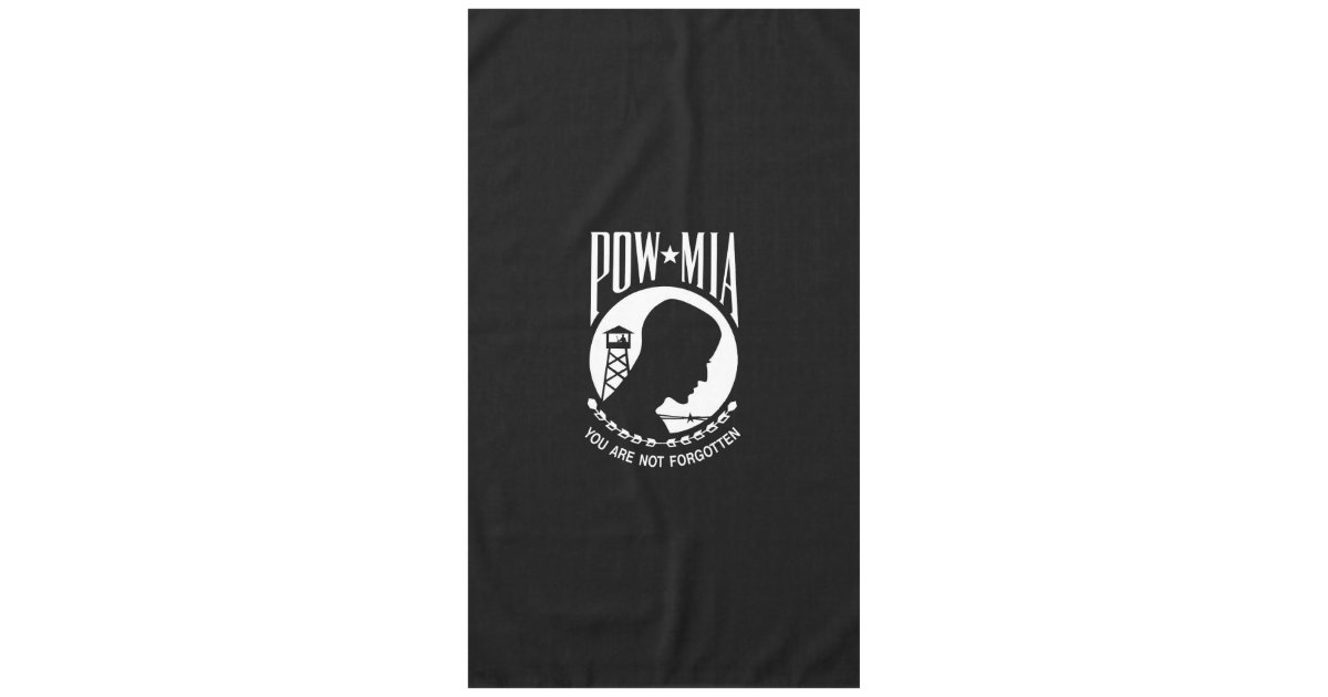 POW MIA Flag: Missing Soldiers of Vietnam War, WW2 Tablecloth | Zazzle