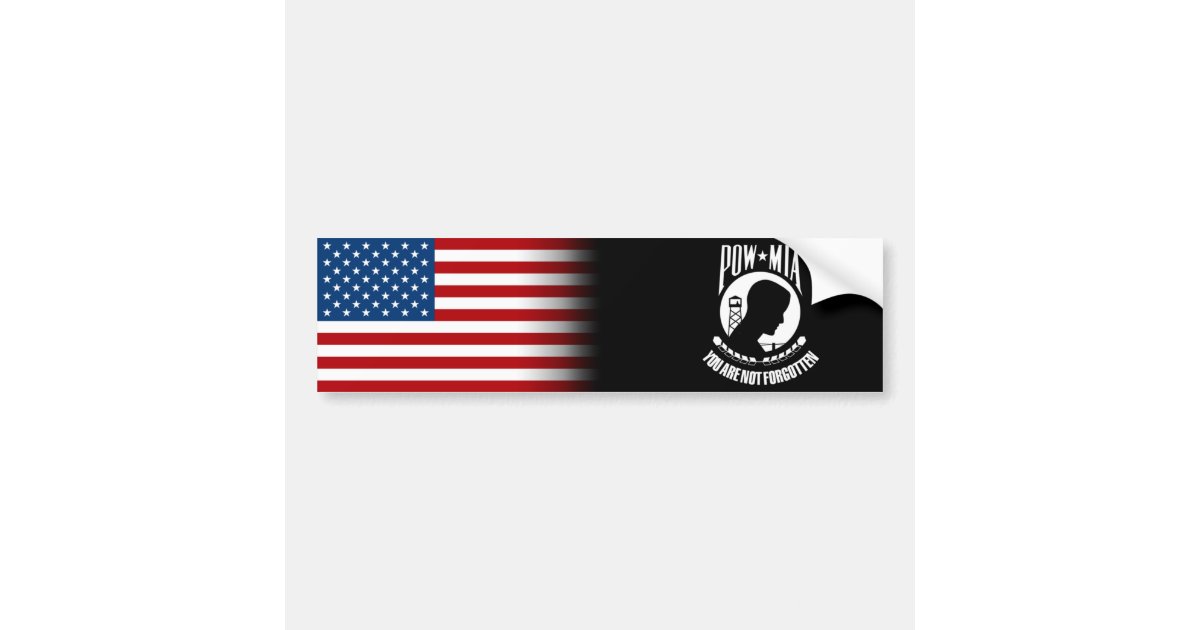 POW MIA Prisoner of War Memorial Day Veteran's Day Bumper Sticker | Zazzle