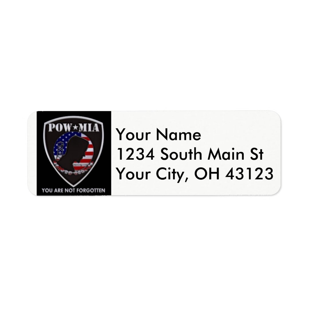 POW / MIA return address labels | Zazzle