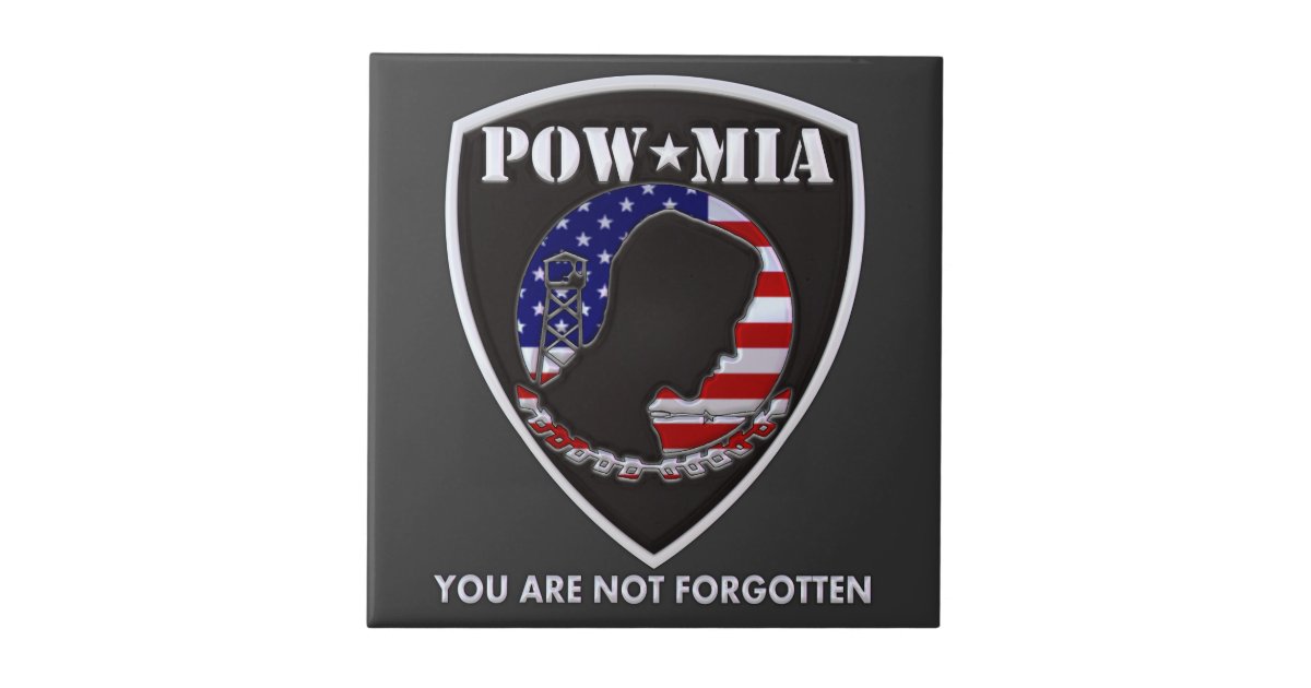 POW MIA - Shield Tile | Zazzle