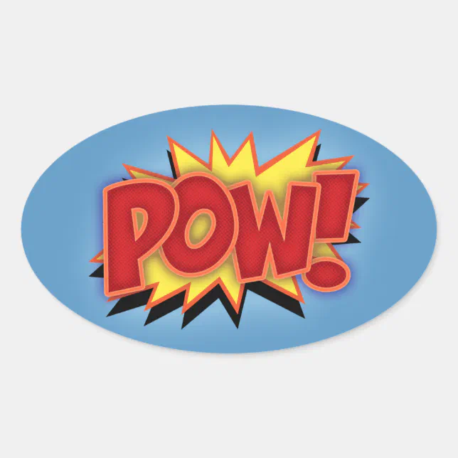 Pow! Oval Sticker | Zazzle