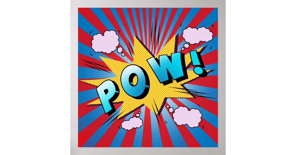 Pow Pop Art Comics Typography Poster | Zazzle