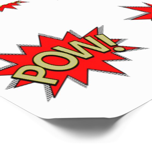 POW! - Superhero Comic Book Red/Yellow Bubble Temporary Tattoos | Zazzle