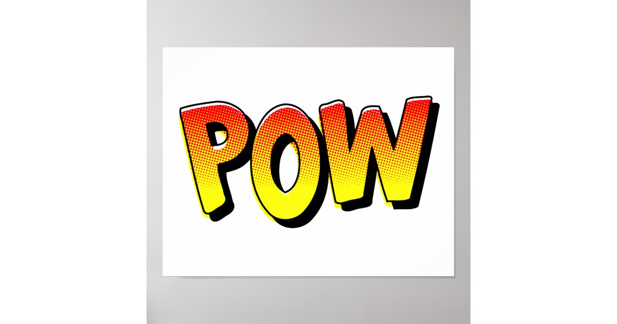 POW typography comic pop art Poster | Zazzle
