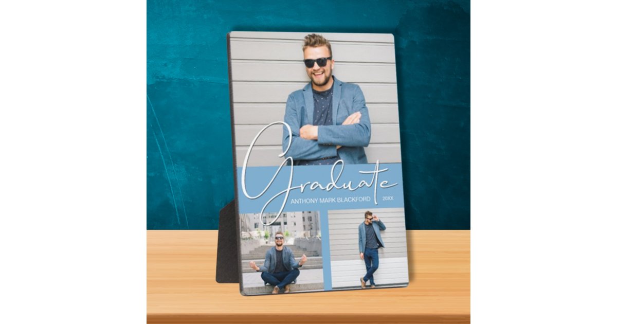 Powder Blue Graduation Photo Plaque | Zazzle