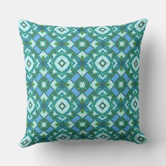 Powder Blue Lattice Throw Pillow | Zazzle