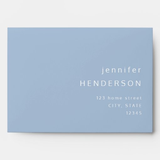 Powder Blue Simple Minimalist Typography Envelope | Zazzle