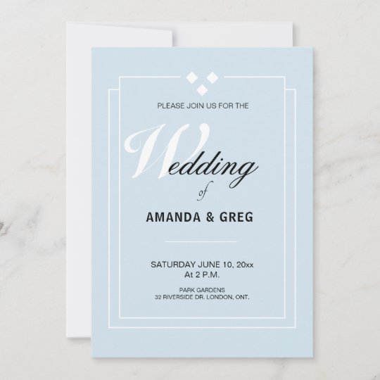 Powder Blue Wedding Invitation | Zazzle.com