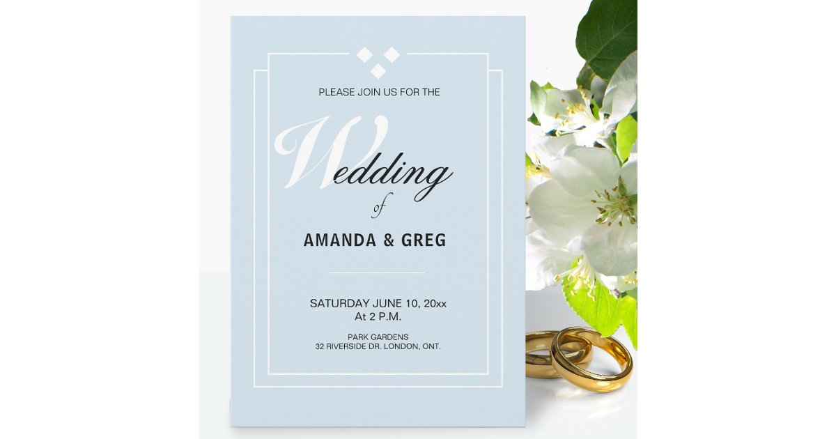 Powder Blue Wedding Invitation | Zazzle