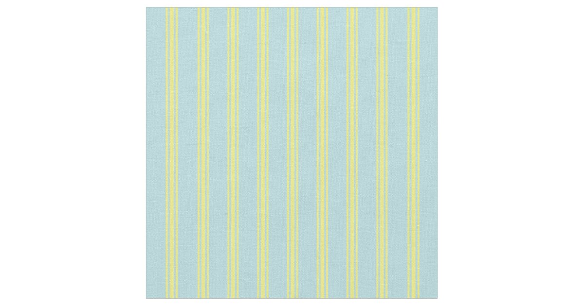 Powder Blue & Yellow Pattern Fabric | Zazzle