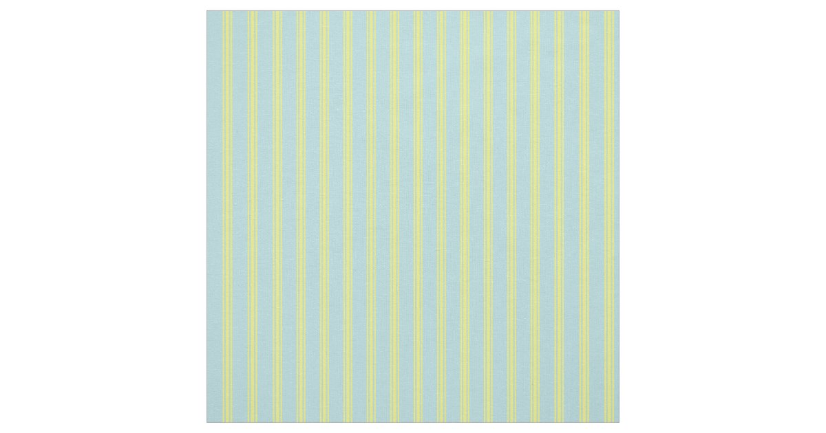 Powder Blue & Yellow Pattern Fabric | Zazzle