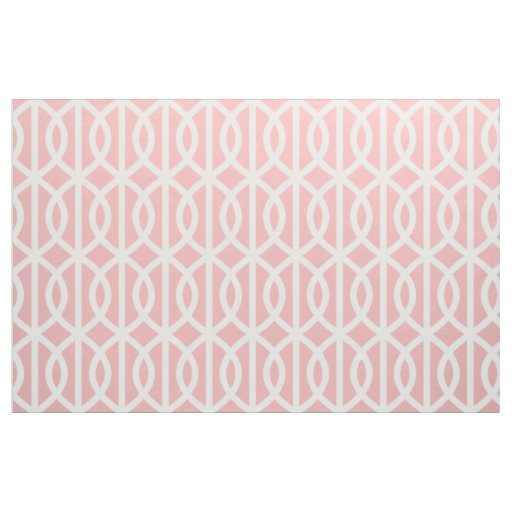 Powder Pink Trellis Pattern Fabric | Zazzle.com