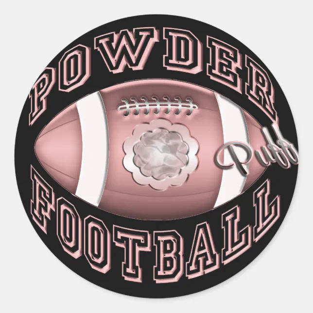 Powder Puff Football Classic Round Sticker | Zazzle