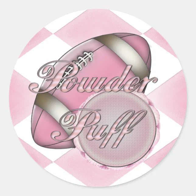Powder Puff Football Classic Round Sticker | Zazzle