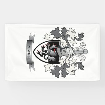 Powell Family Crest Coat of Arms Banner | Zazzle