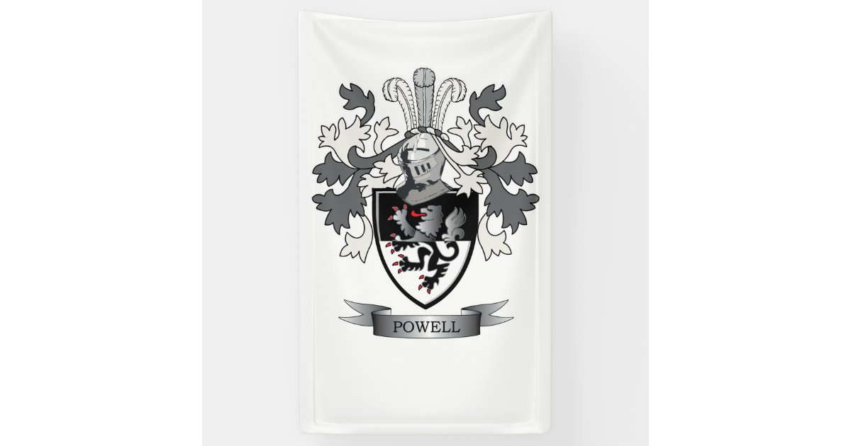 Powell Family Crest Coat of Arms Banner | Zazzle