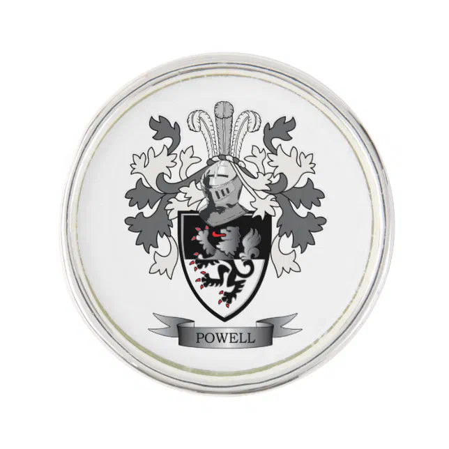 Powell Family Crest Coat of Arms Lapel Pin | Zazzle