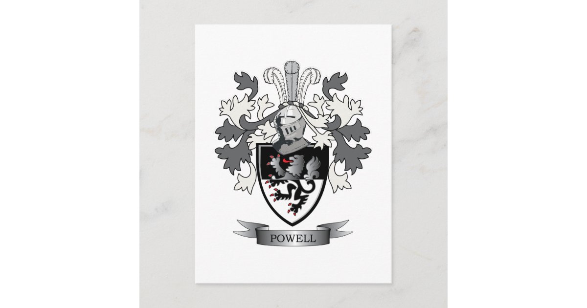 Powell Family Crest Coat of Arms Postcard | Zazzle