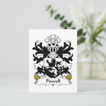 Powell Family Crest Postcard | Zazzle