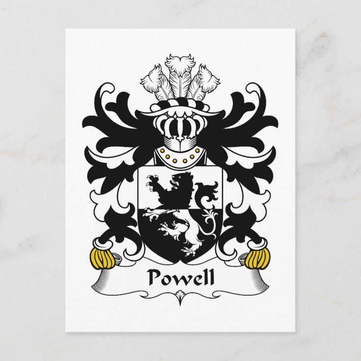 Powell Family Crest Postcard | Zazzle