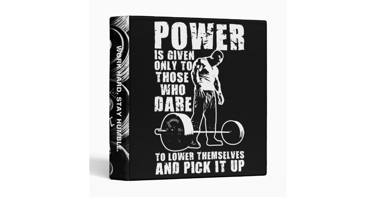 POWER - Bodybuilding Motivational 3 Ring Binder | Zazzle