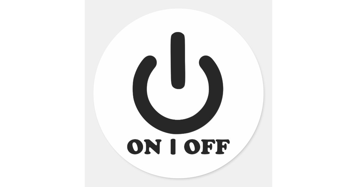 Power button classic round sticker | Zazzle