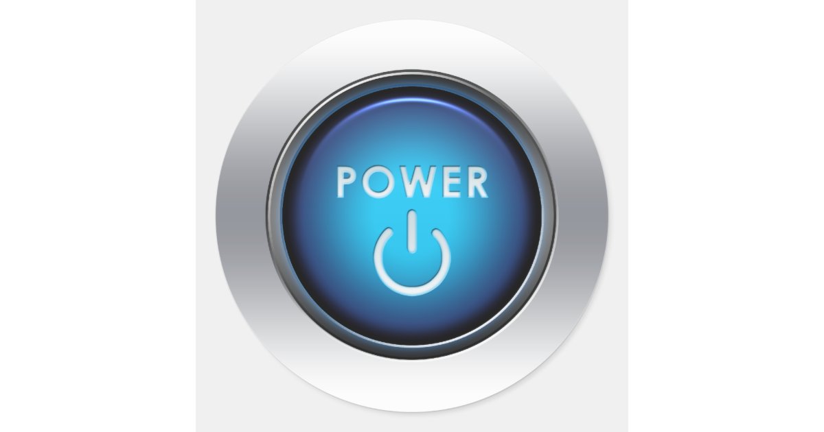 Power Button Classic Round Sticker | Zazzle