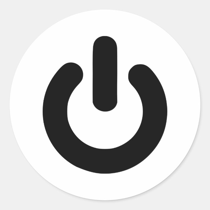 Power button classic round sticker | Zazzle.com