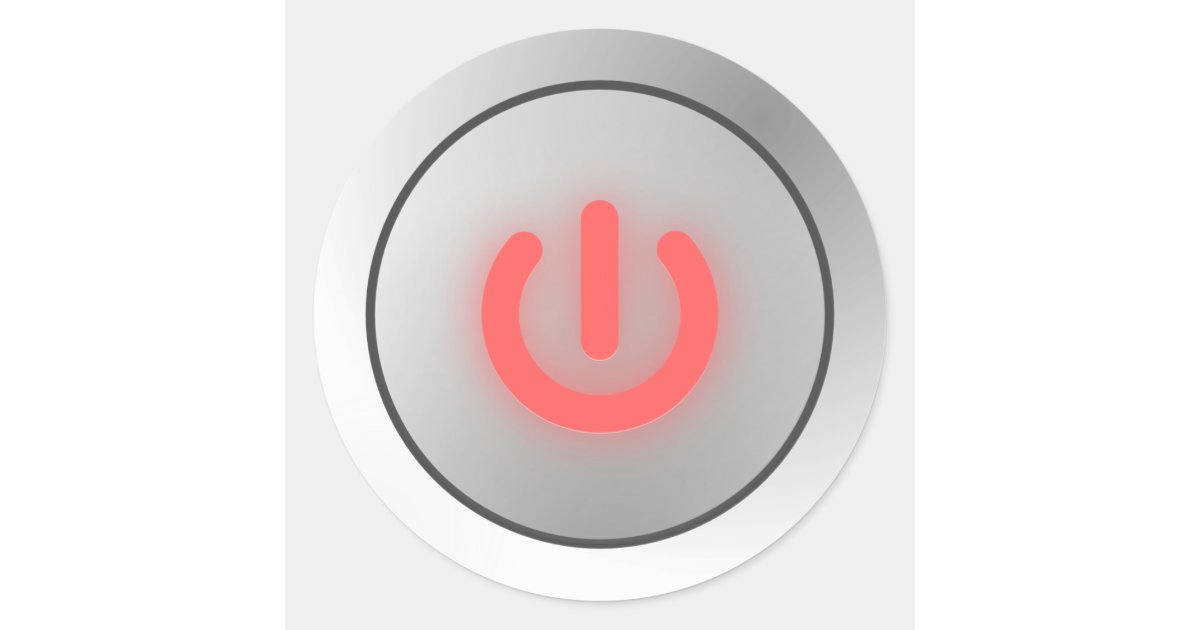 Power Button Classic Round Sticker | Zazzle