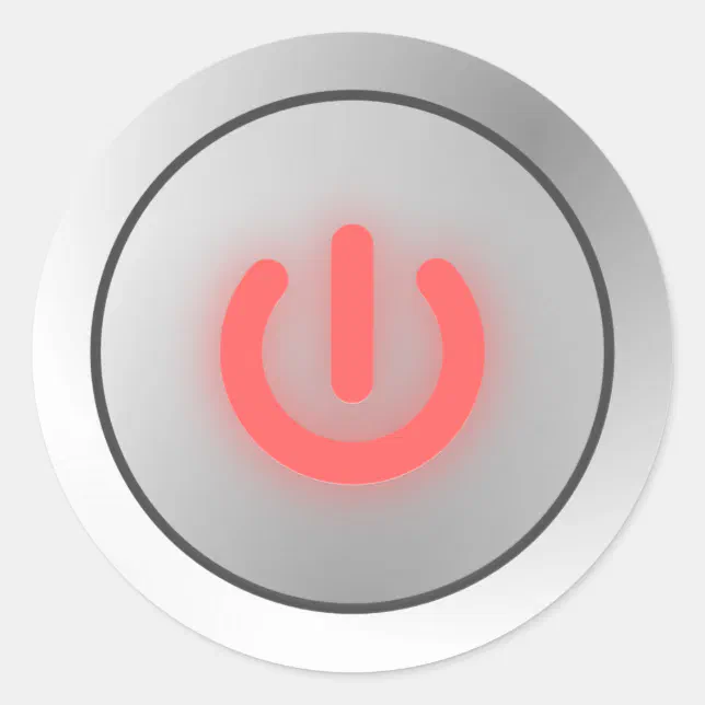 Power Button Classic Round Sticker | Zazzle